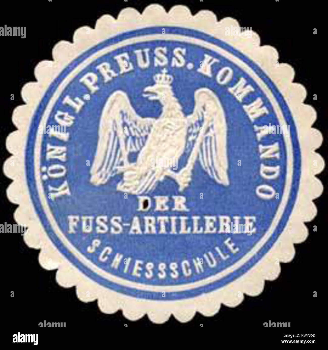 This seal was used by the Royal Prussian Foot Artillery Shooting School ...