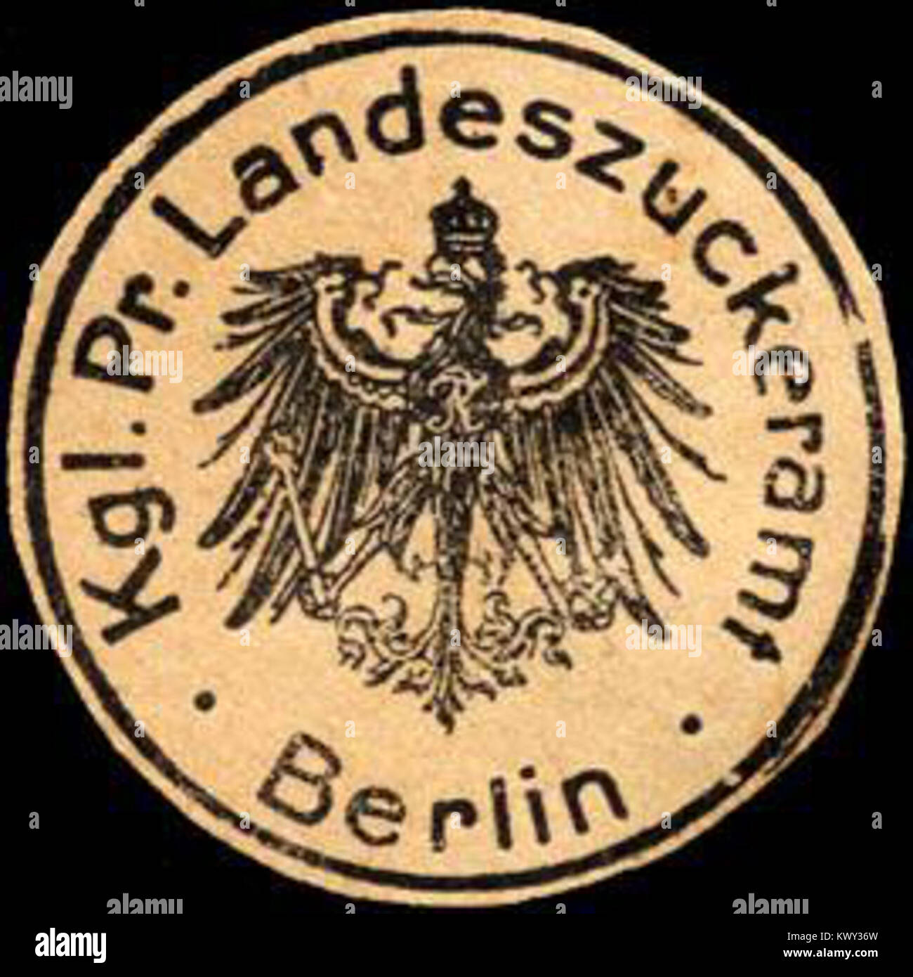 A seal mark from the Royal Prussian State Sugar Office in Berlin ...