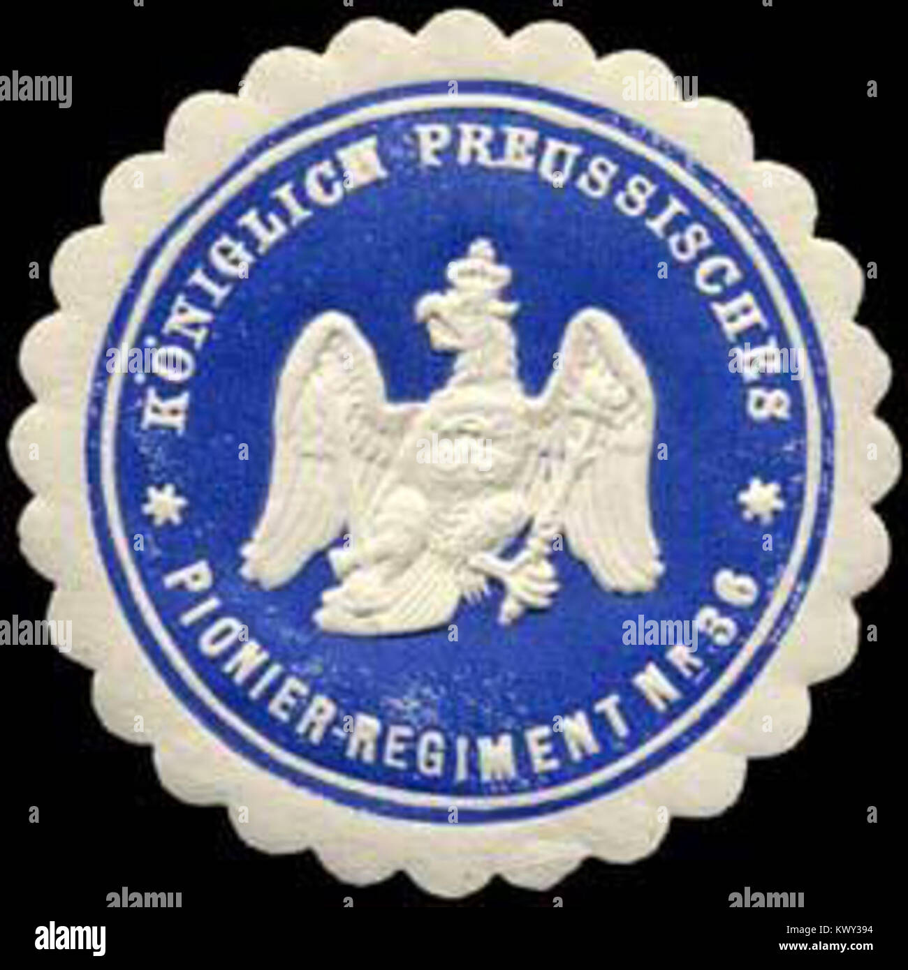 A stamp from the Prussian Pioneer Regiment No. 36, illustrating a ...