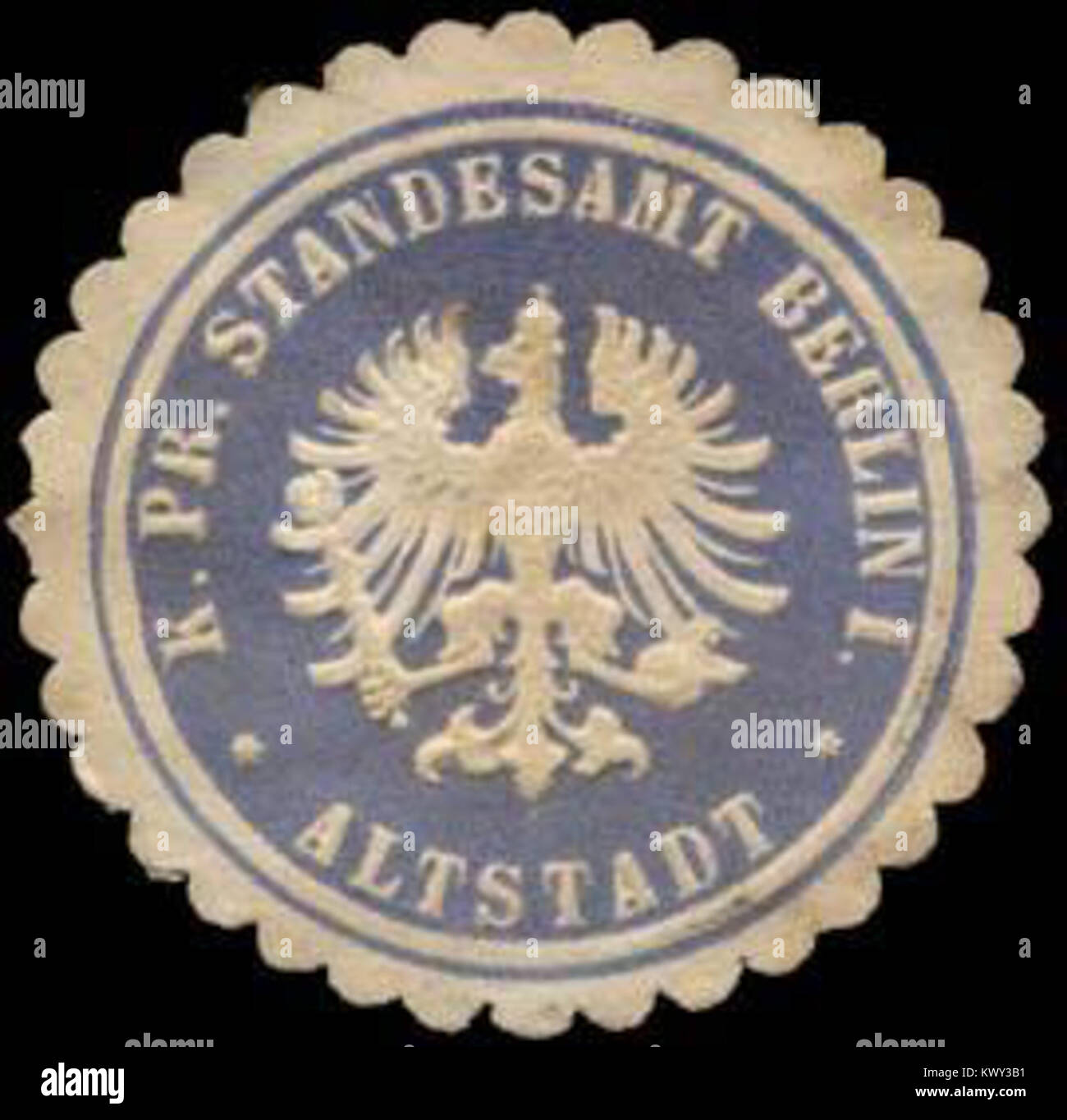 This seal from the Royal Prussian Civil Registry in Berlin ...