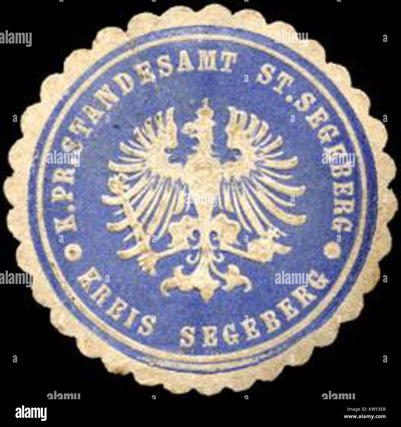This image depicts a seal from the Prussian Standesamt (Registry Office ...