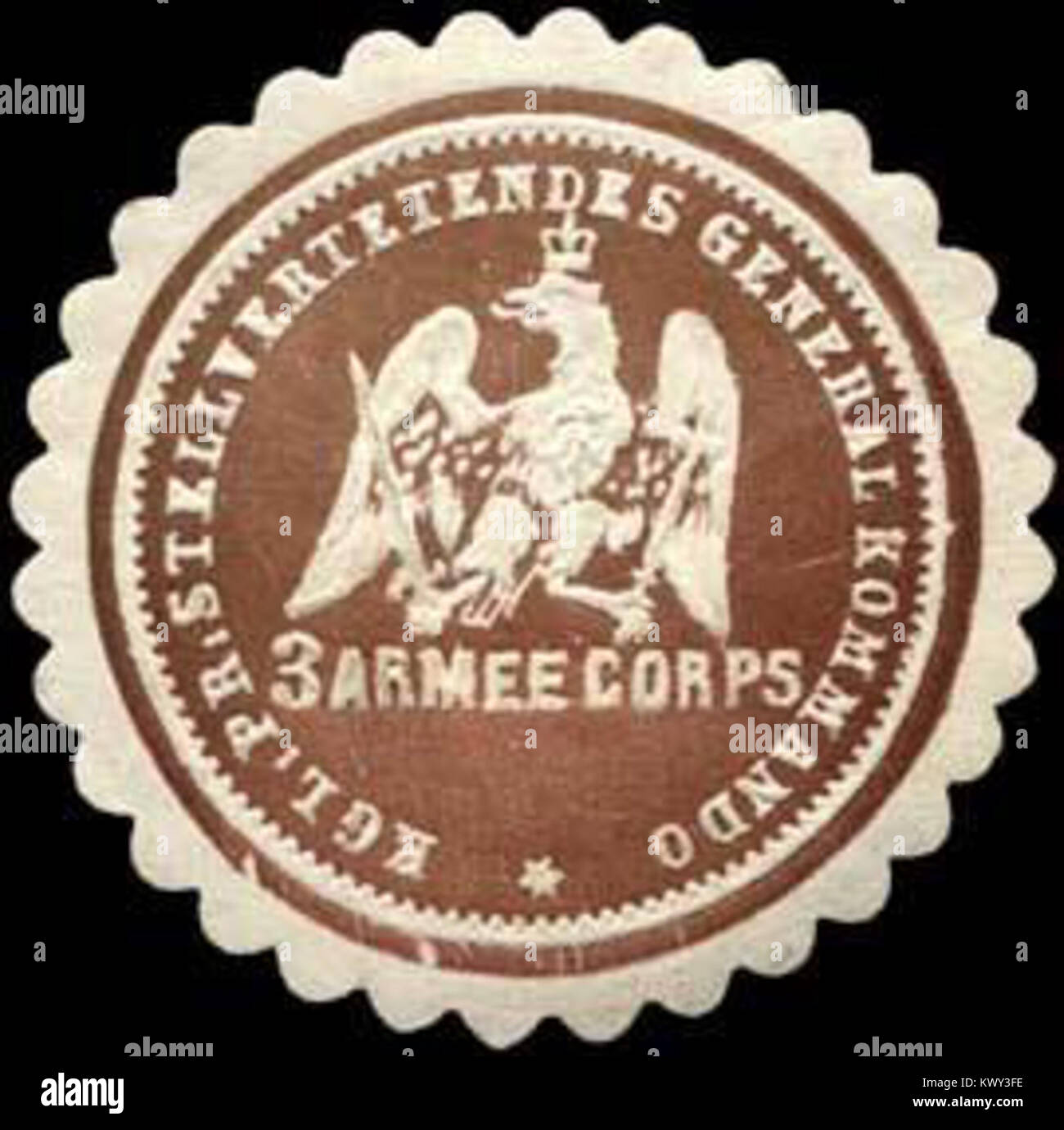 Seal of the Royal Prussian General Command of the 3rd Army Corps ...