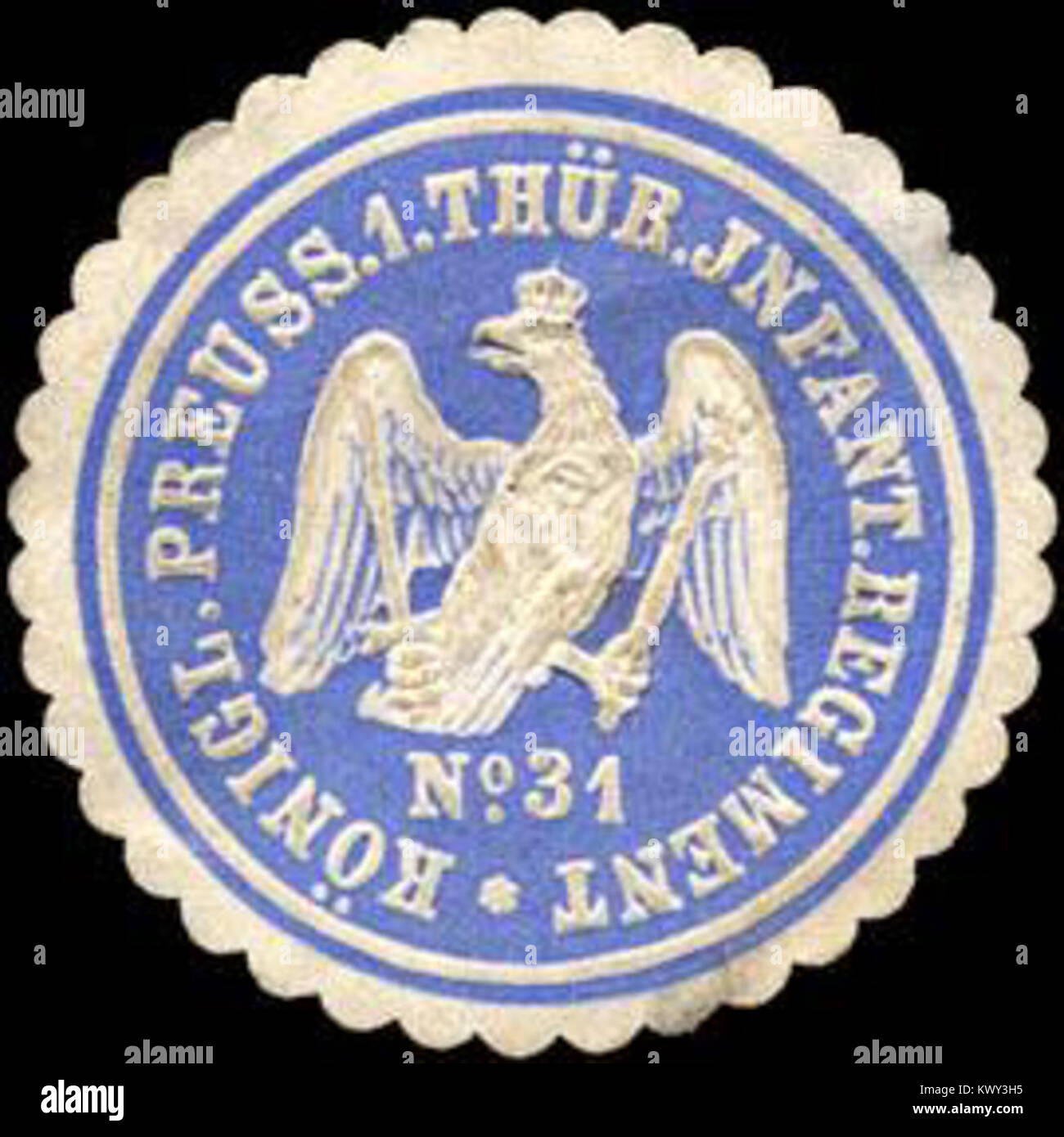 This image represents the seal of the Prussian 1st Thuringian Infantry ...