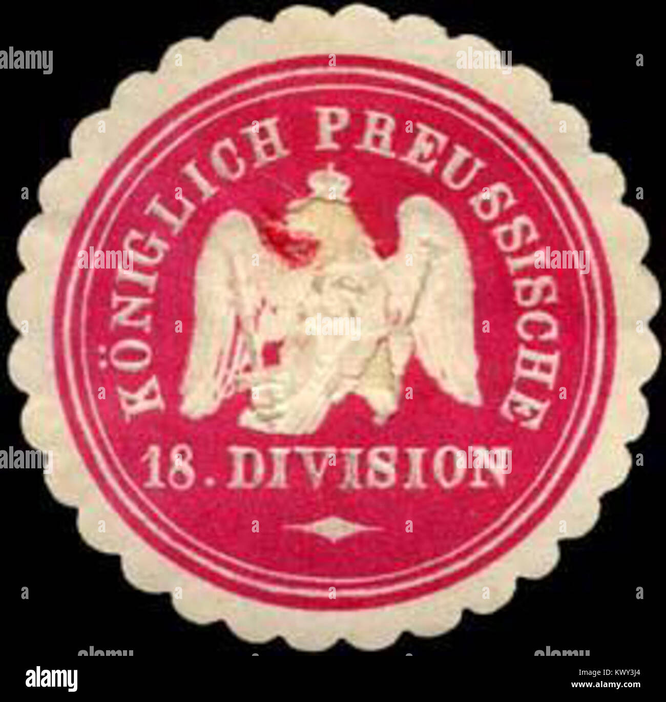 A seal marking the 18th Division of the Royal Prussian Army, indicating ...