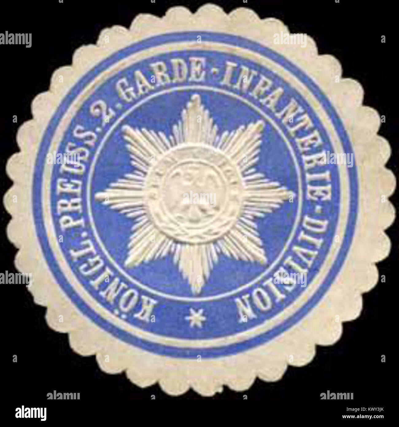 A seal of the Royal Prussian 2nd Guards Infantry Division, representing ...