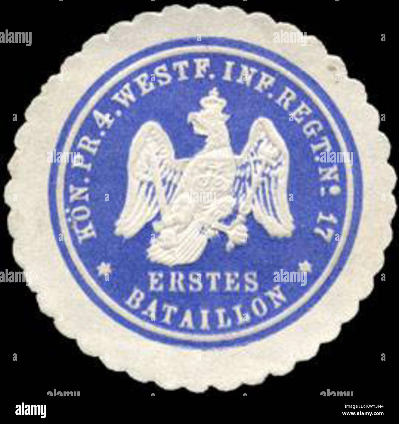 This seal represents the Royal Prussian 4th Westphalian Infantry ...