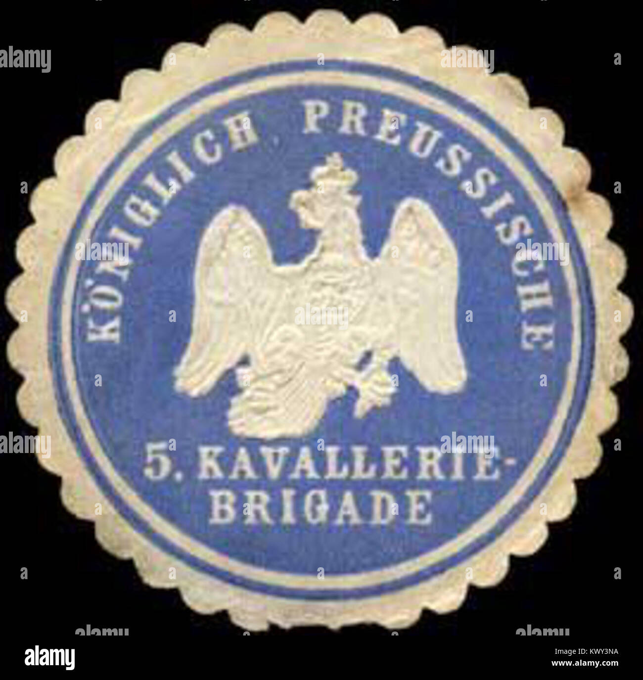 This image displays the seal of the Prussian 5th Cavalry Brigade, a ...