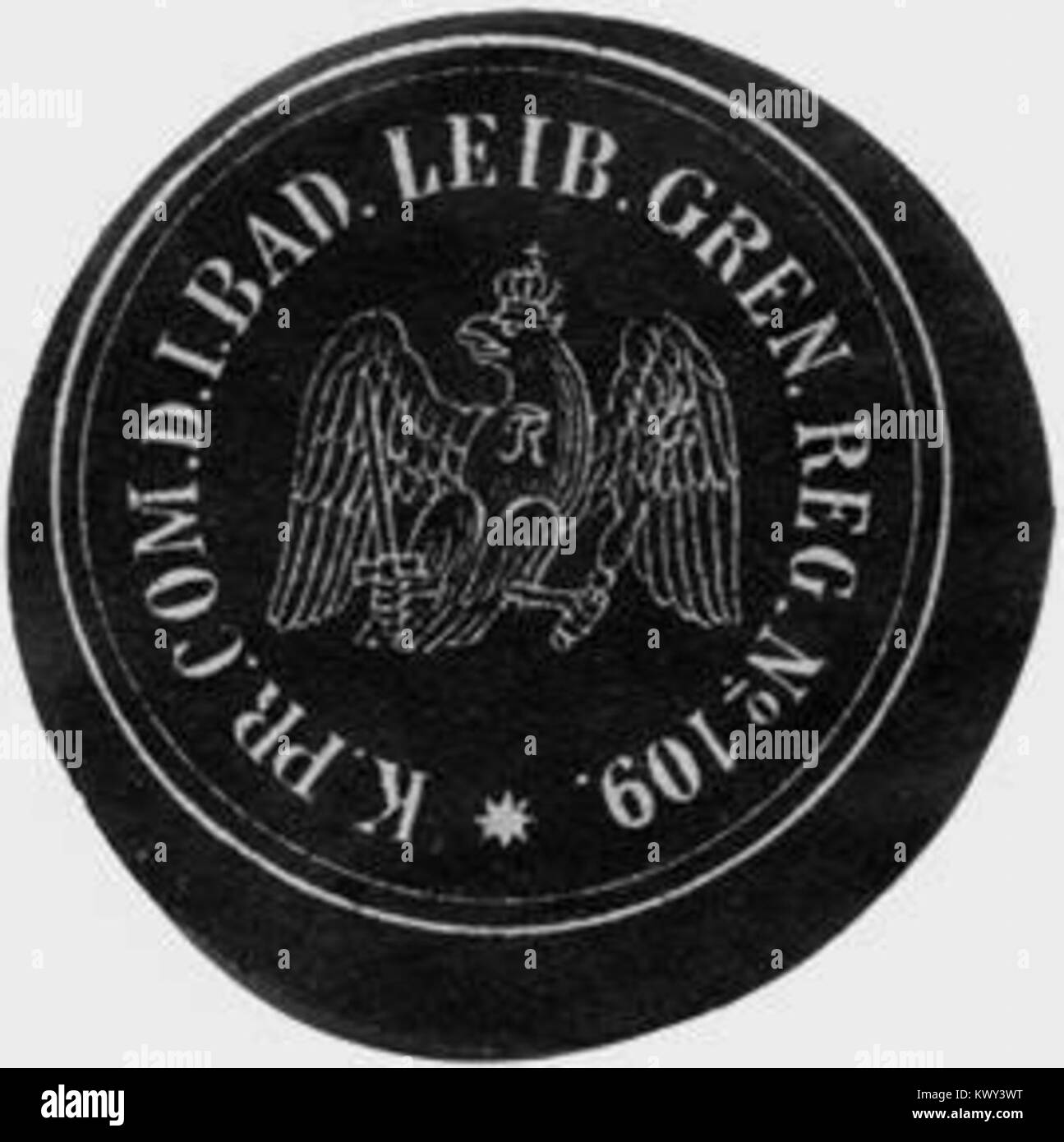 A seal of the Prussian Command for the I. Baden Grenadier Regiment No ...