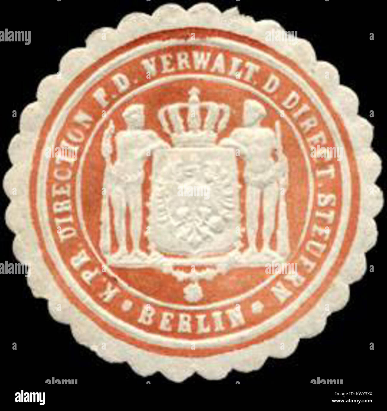 This seal mark represents the Royal Prussian Stamp and Inheritance Tax ...
