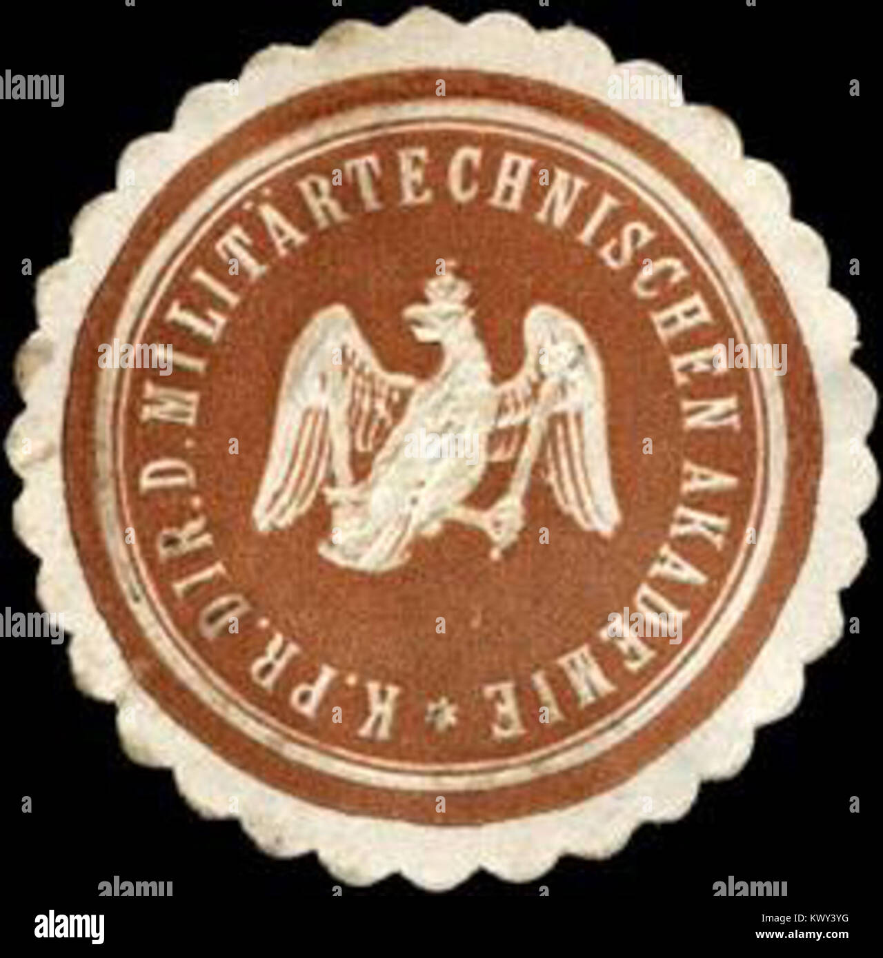 A seal from the Royal Prussian Military Technical Academy, dated 1917 ...