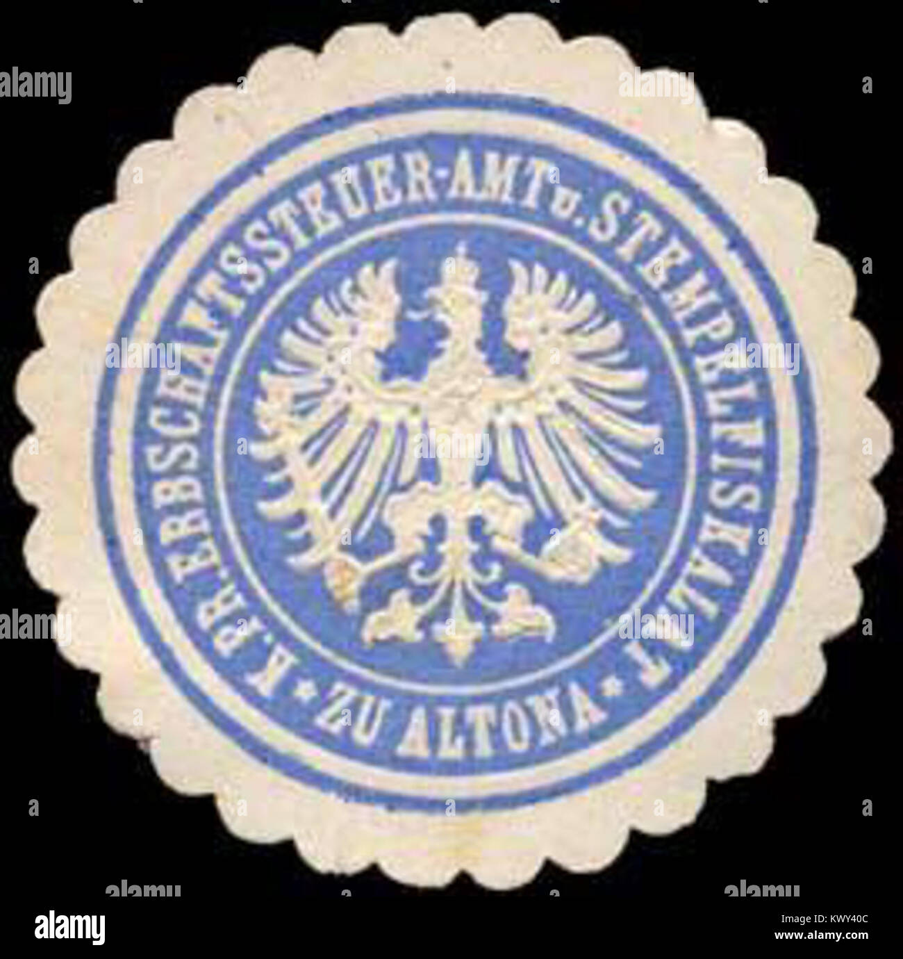 Seal of the Royal Prussian Inheritance Tax Office and Stamp Fiscal ...