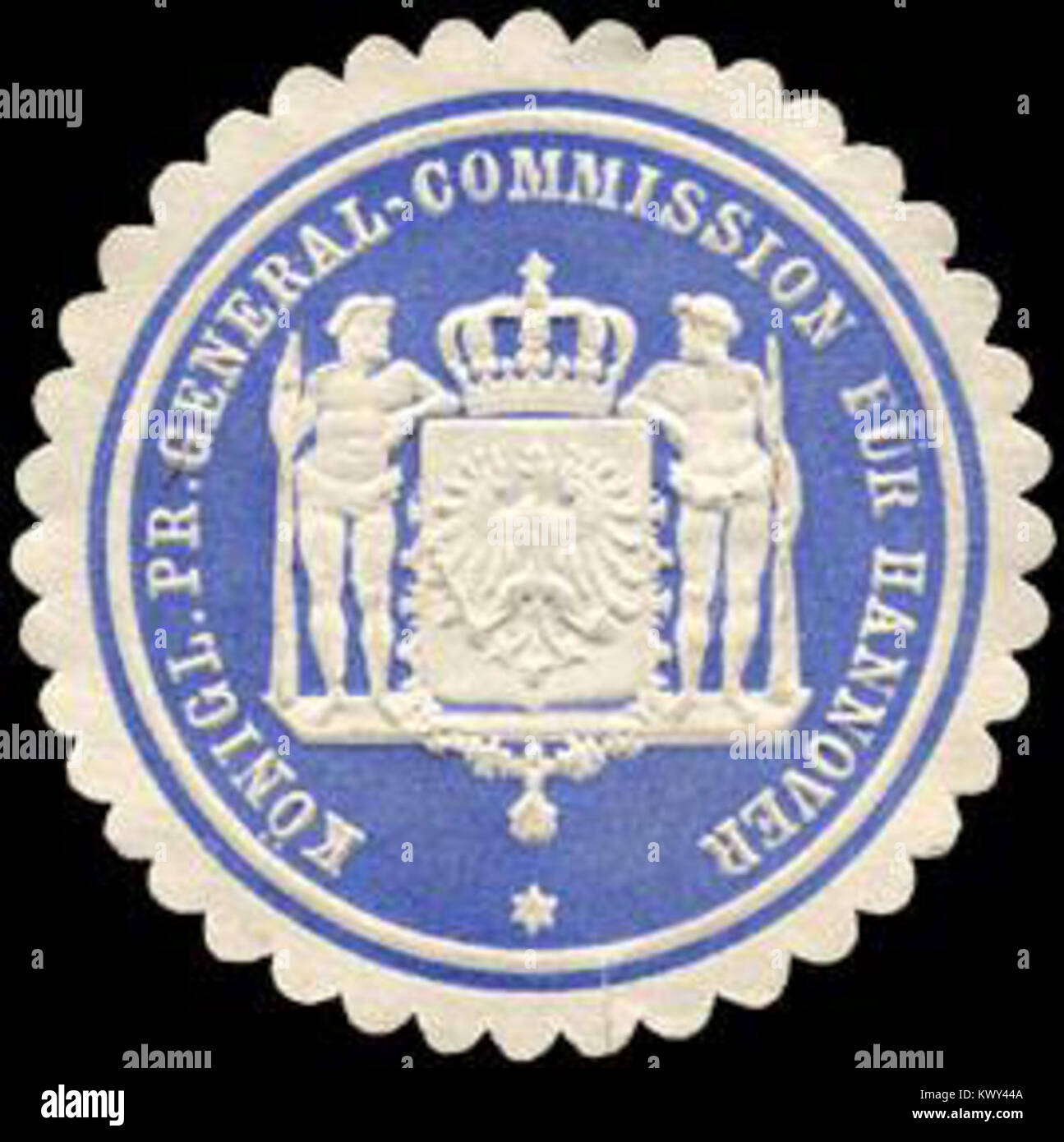 A historical seal from the Prussian General Commission for Hannover ...
