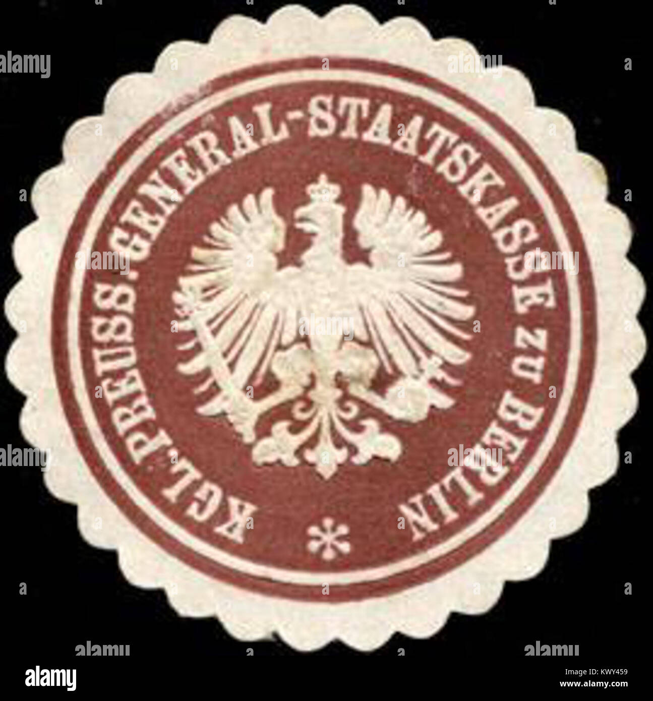 A historical seal from the Prussian Royal General Treasury in Berlin ...