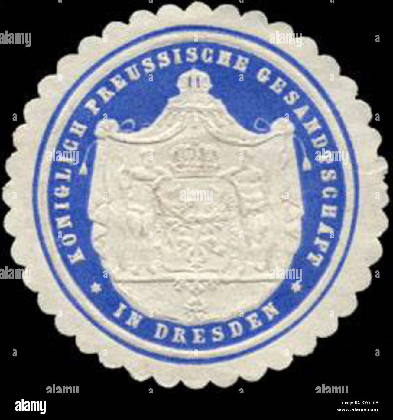 This image shows the seal mark from the Royal Prussian Embassy in ...