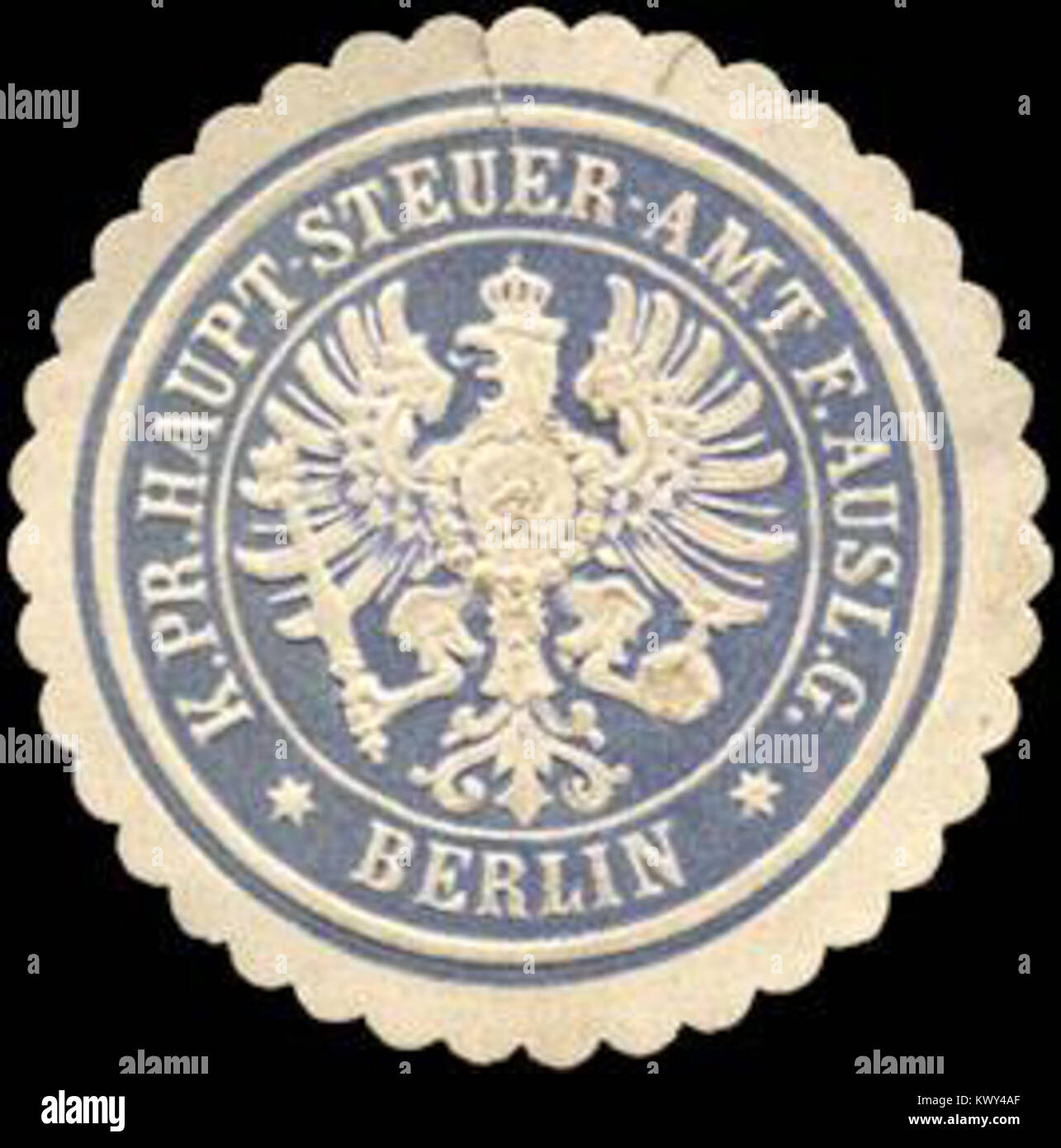 This seal represents the Royal Prussian Main Tax Office for Foreign ...