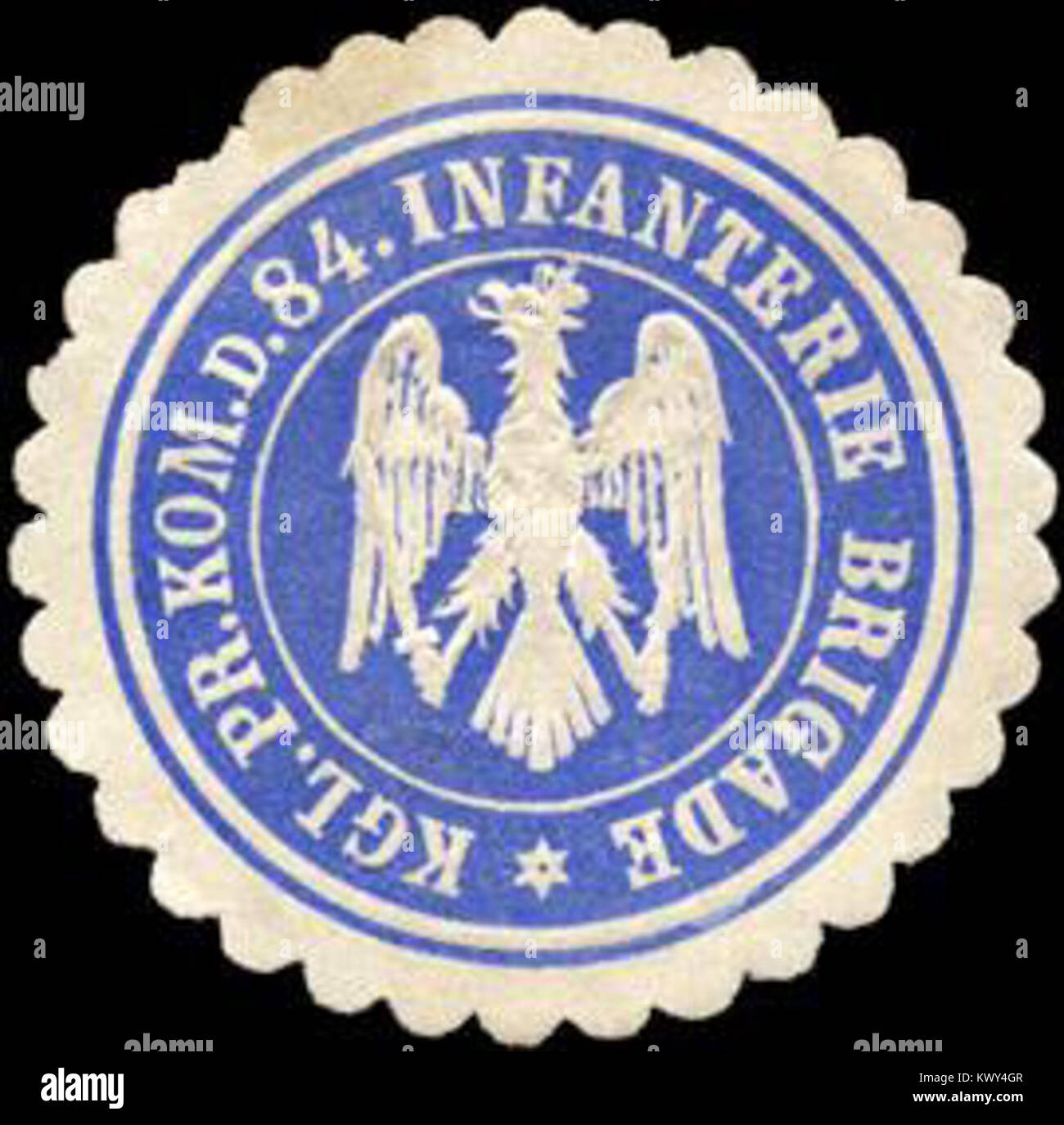 This image shows the royal seal of the Prussian 84th Infantry Brigade ...