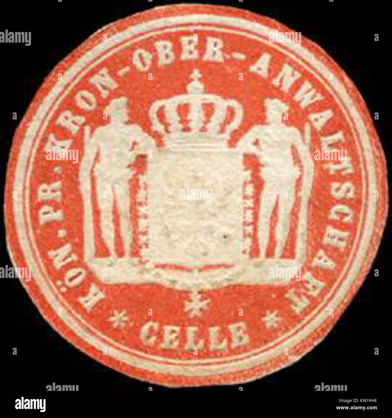 This image showcases a royal seal used by the Prussian Crown and Ober ...
