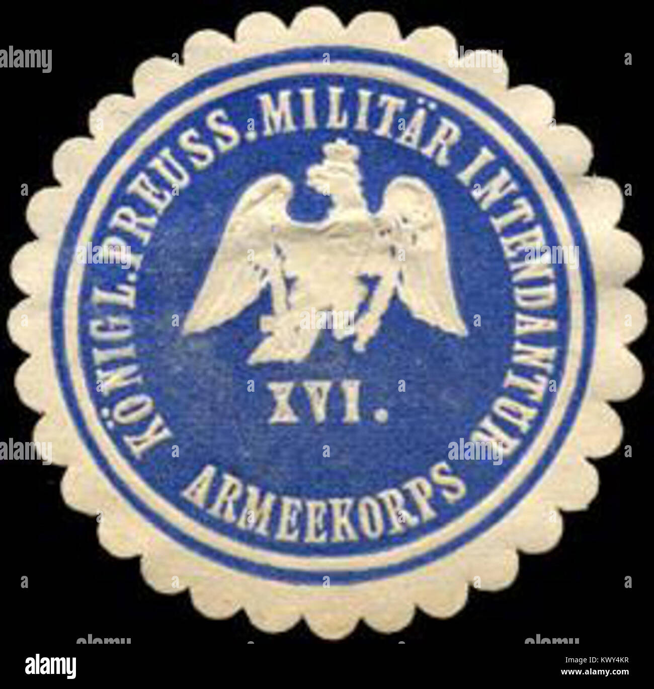 This image depicts the seal of the Royal Prussian Military Intendanture ...