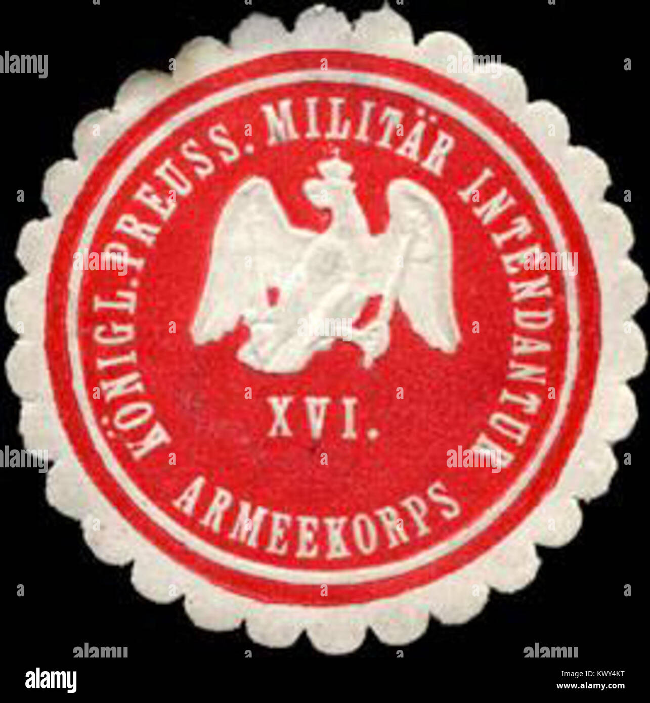 A seal mark of the Royal Prussian Military Intendanture for the XVI ...