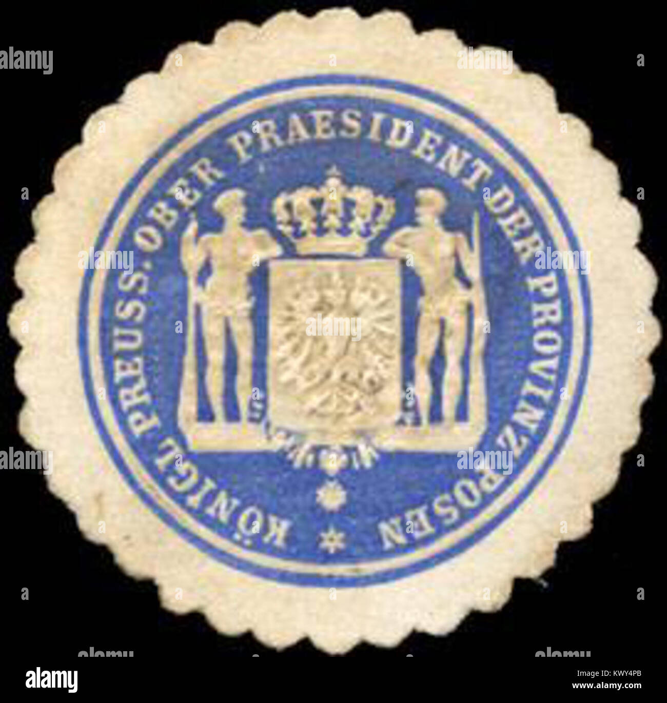 A stamp from the Kingdom of Prussia, issued by the Oberpräsident of the ...
