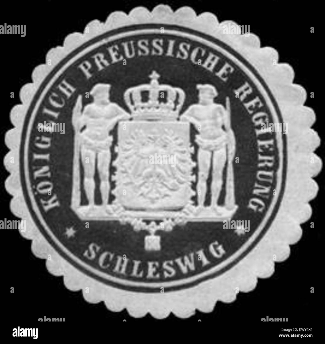 A wax seal from the Royal Prussian Government, specifically from ...