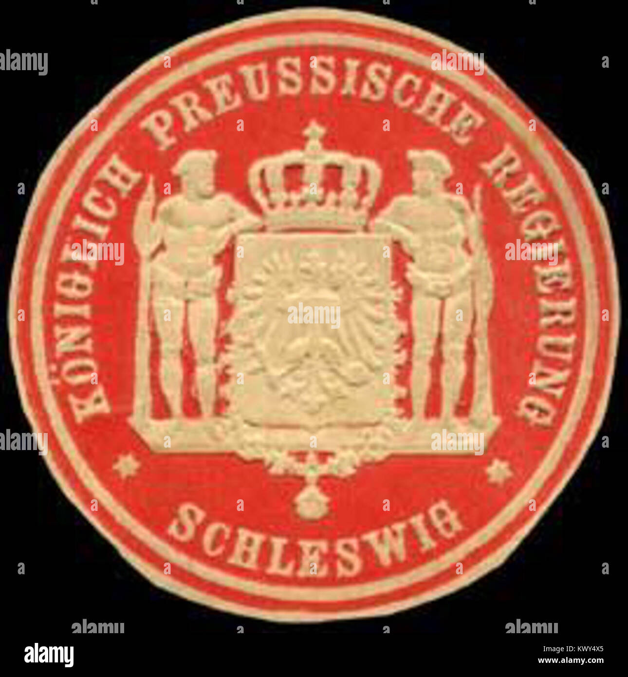 This seal represents the Royal Prussian Government of Schleswig, used ...