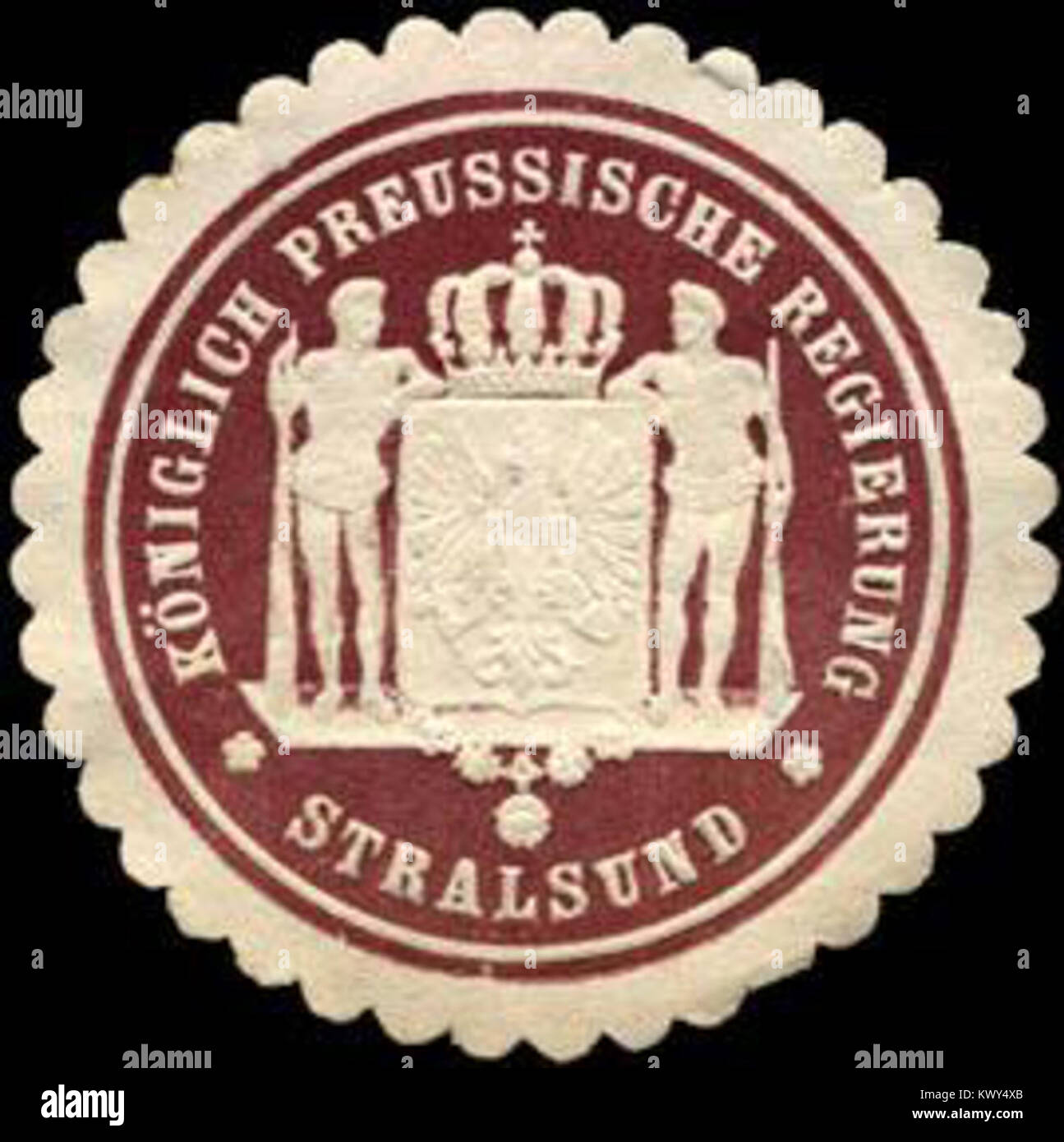This seal from the Royal Prussian Government in Stralsund represents ...