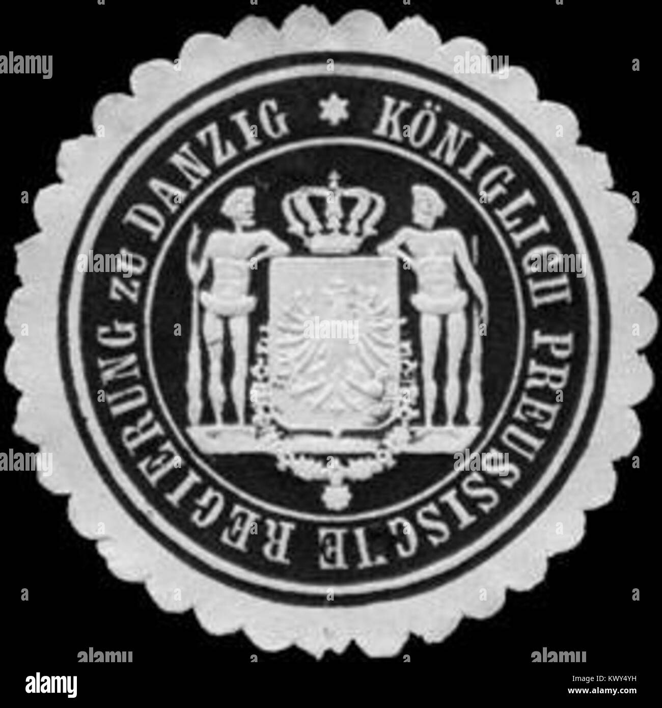 The Siegelmarke of the Royal Prussian Government in Danzig was used for ...