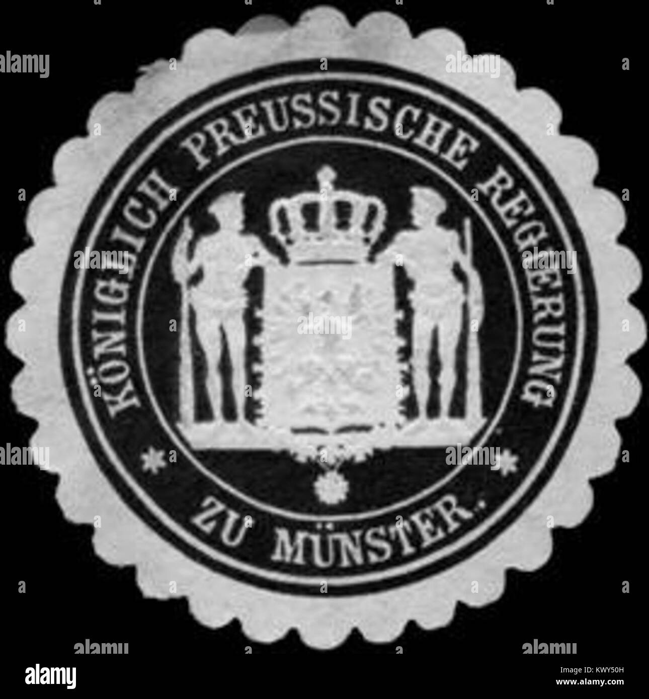 Seal of the Royal Prussian Government in Münster, Germany, used for ...