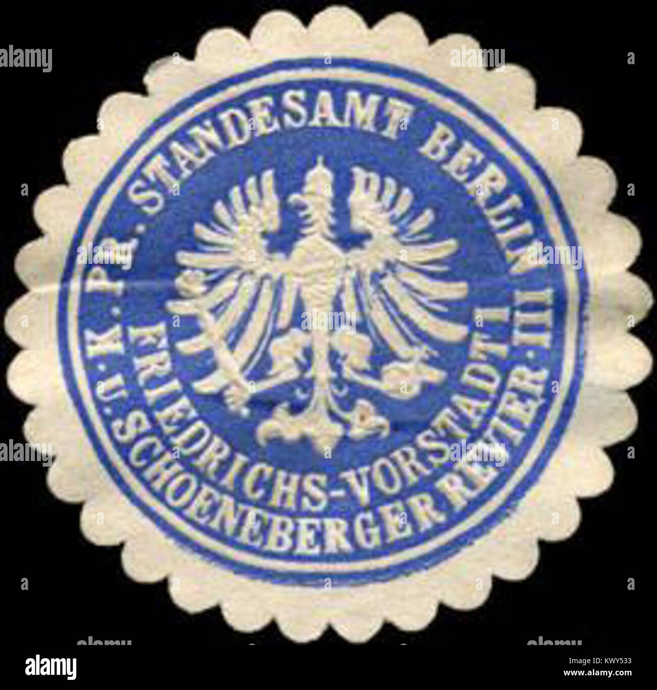 The image depicts a seal from the Royal Prussian Civil Registry of ...