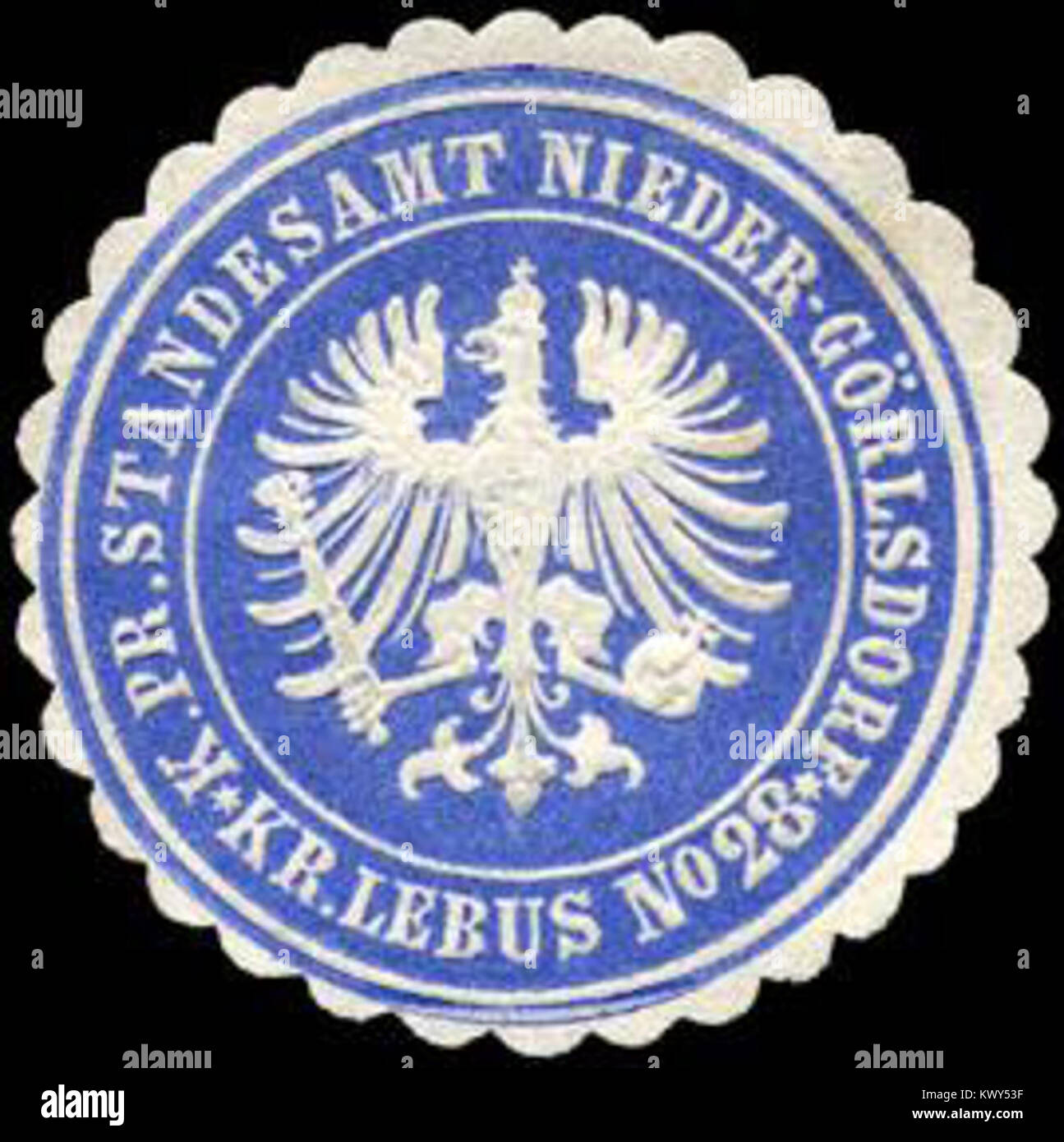Seal of the Royal Prussian Civil Registry of Nieder-Görlsdorf, Kreis ...