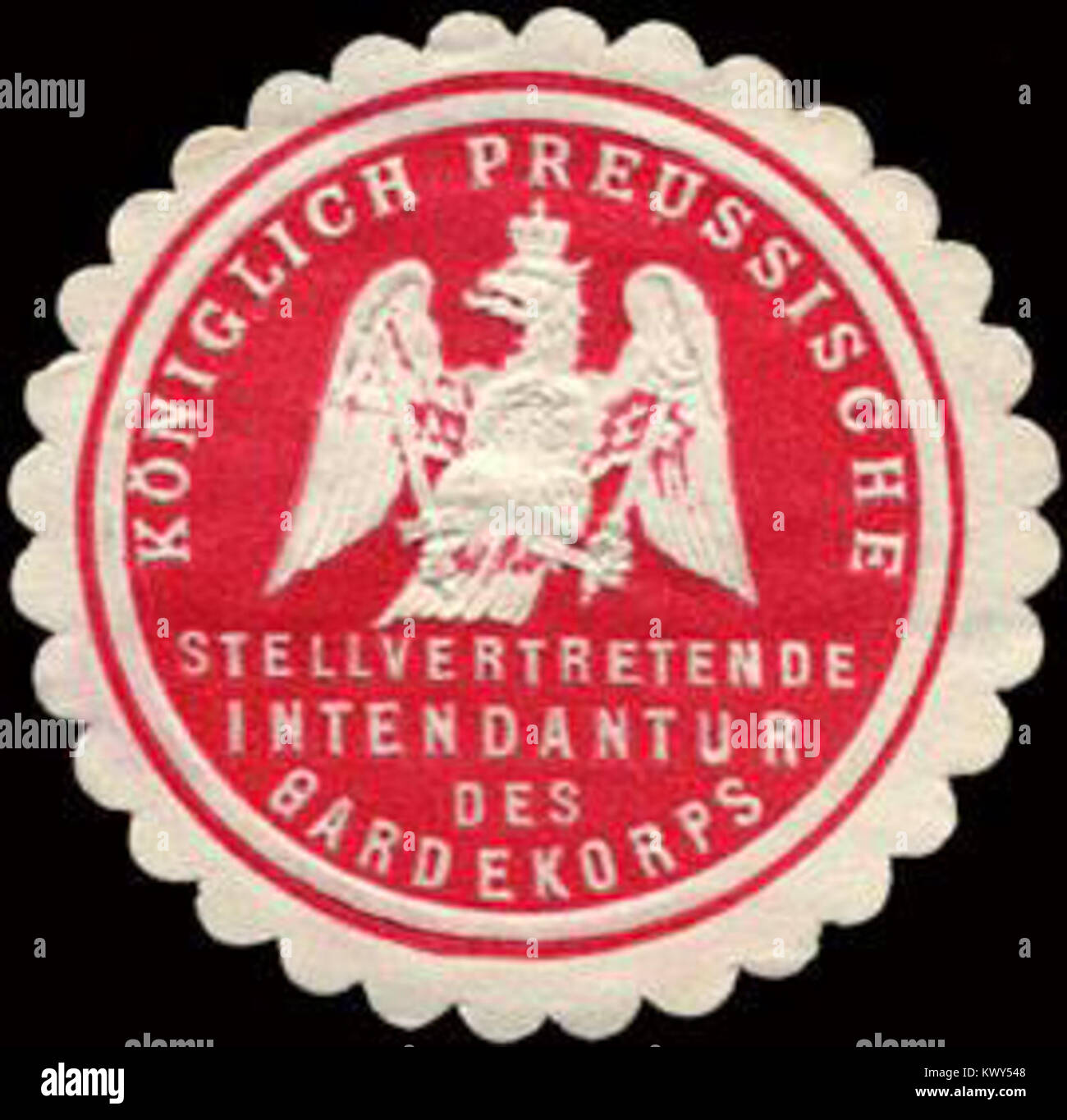 This seal mark represents the Royal Prussian Deputy Intendanture of the ...