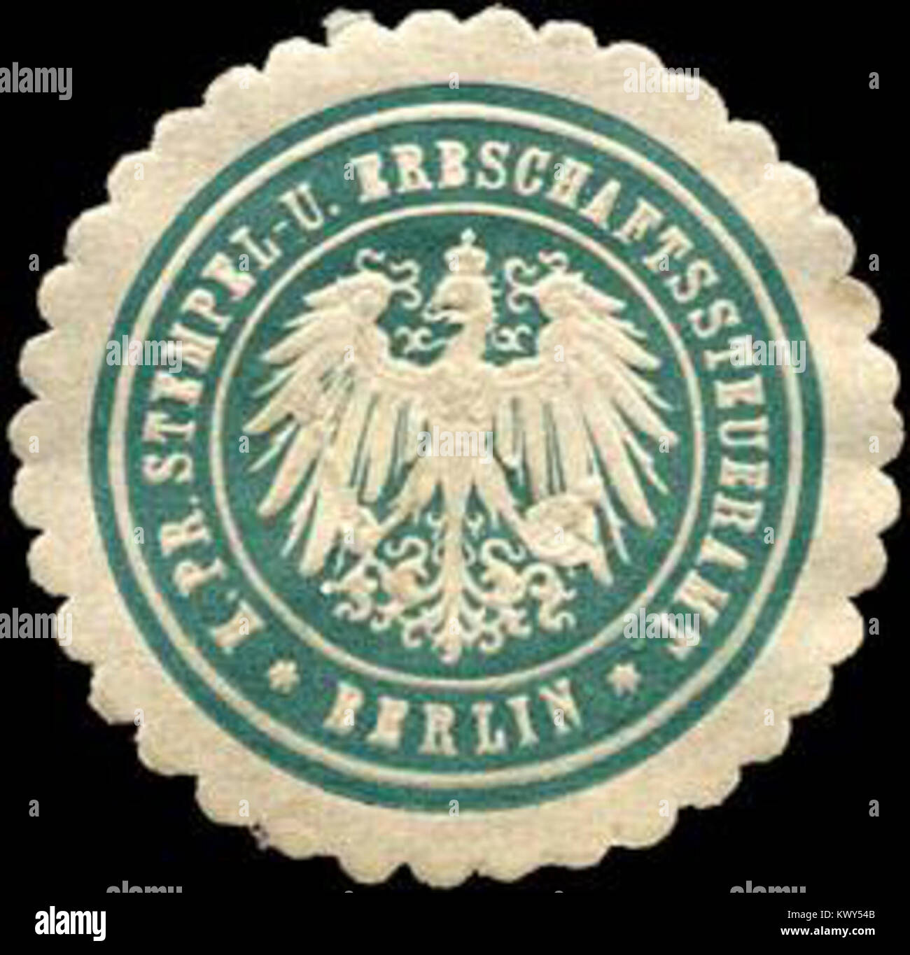 A seal from the Royal Prussian Stamp and Inheritance Tax Office in ...