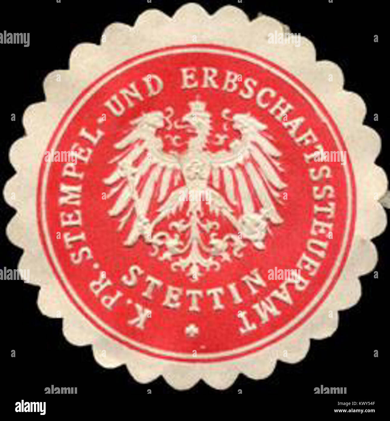 A Prussian government seal used by the Stamp and Inheritance Tax Office ...