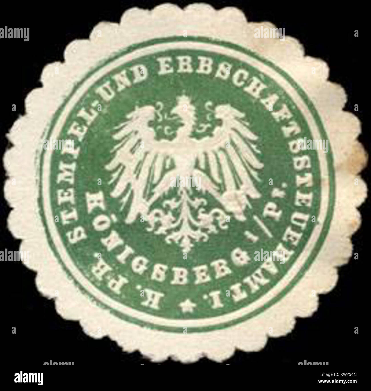 Official seal of the Royal Prussian Stamp and Inheritance Tax Office I ...