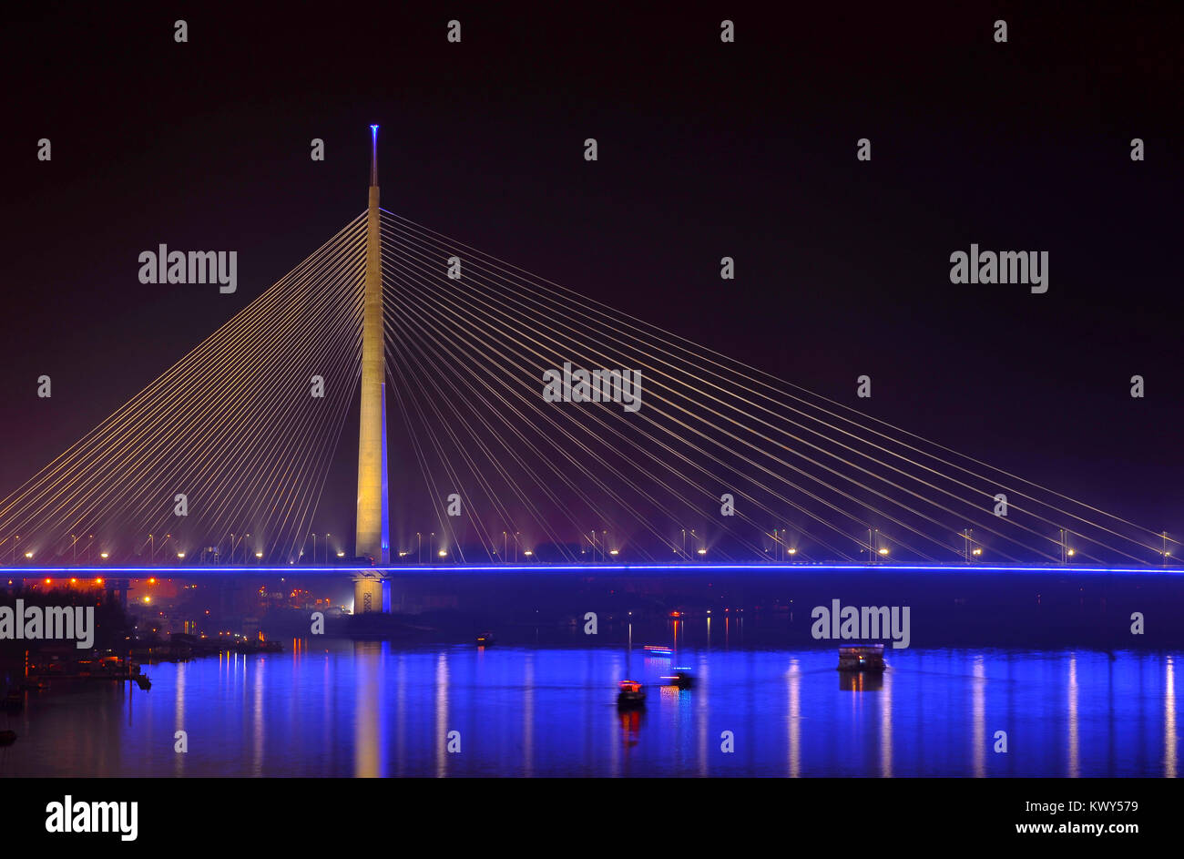 Ada bridge in Belgrade Stock Photo - Alamy
