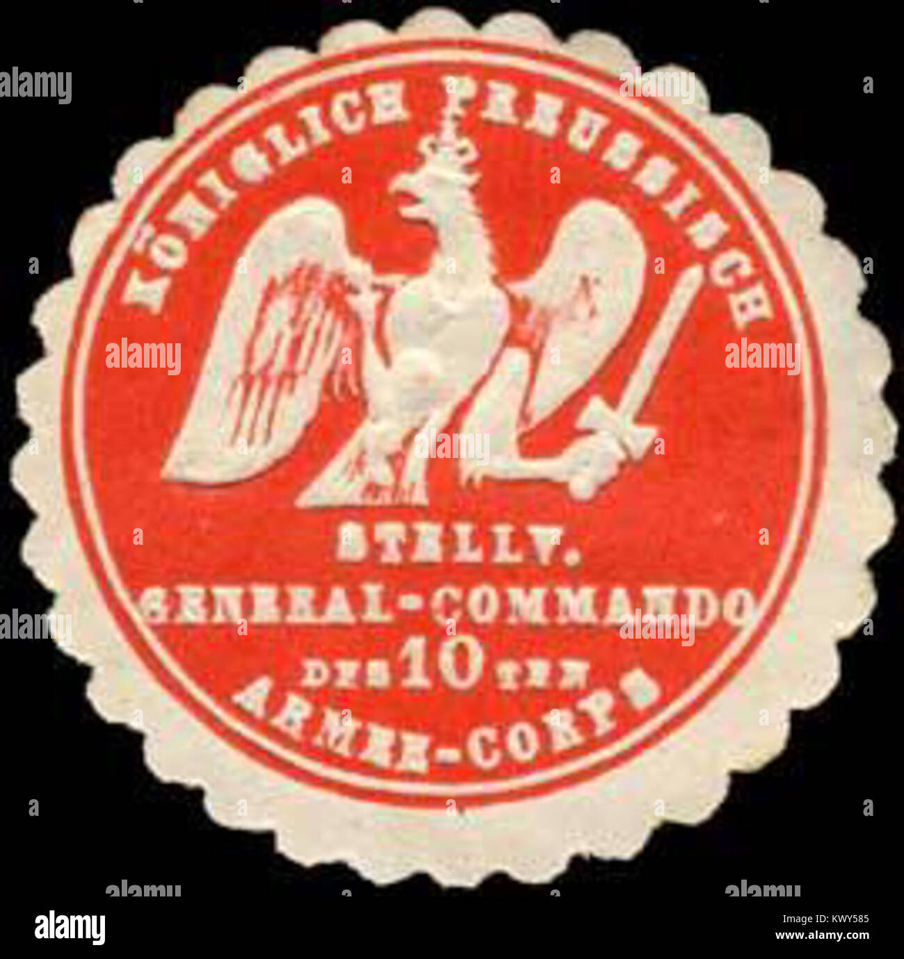 Seal of the Royal Prussian Deputy General Command of the 10th Army ...
