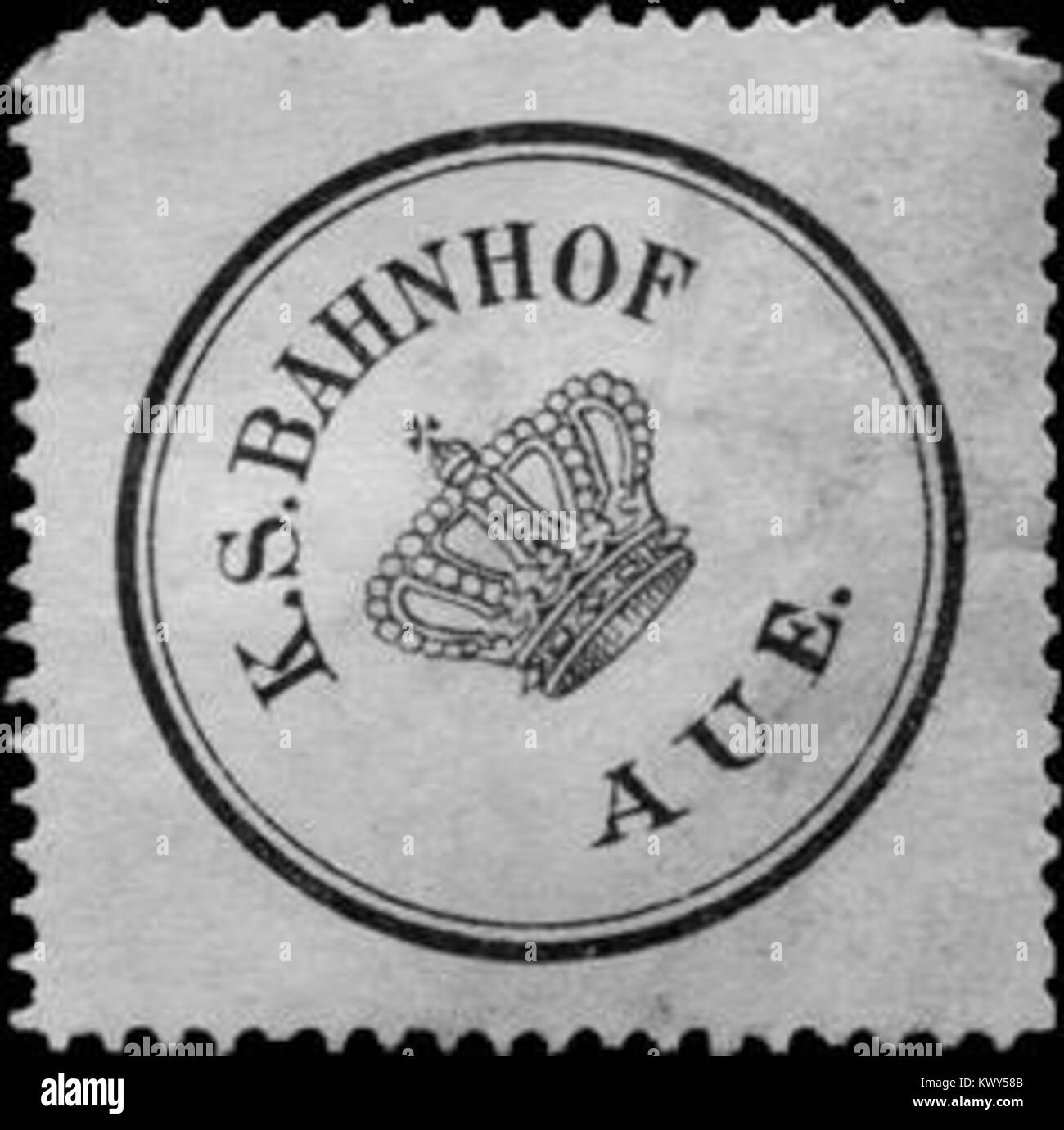 A stamp depicting the Königliche Sächsischer Bahnhof (Royal Saxon ...