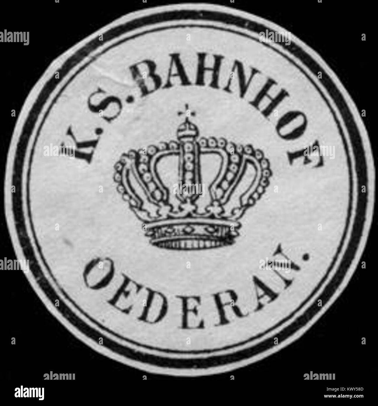 This image shows the seal mark of the Royal Saxon Railway Station in ...