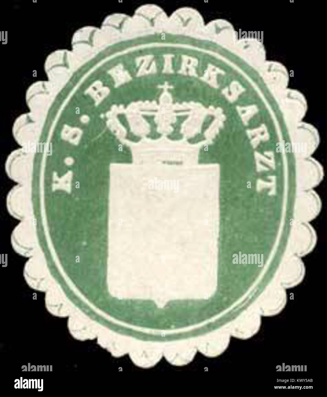 This image shows a royal district doctor seal from Saxony, Germany. The ...
