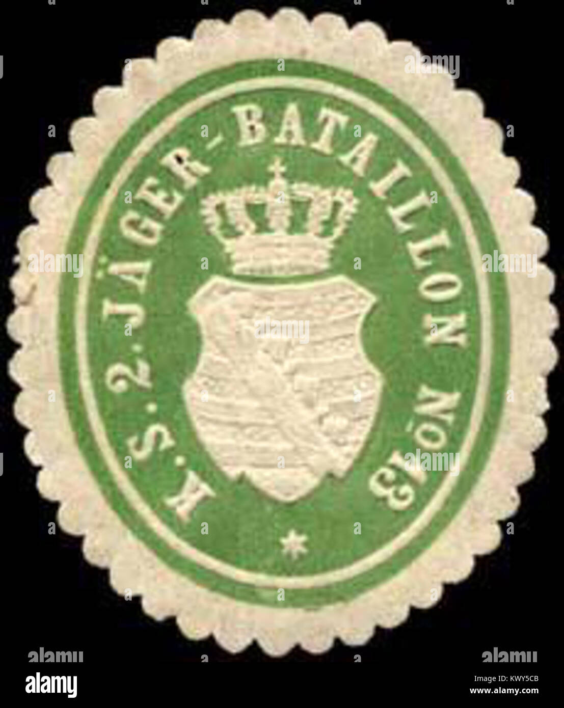 Seal of the Royal Saxon Jäger Battalion No. 13, representing historical ...