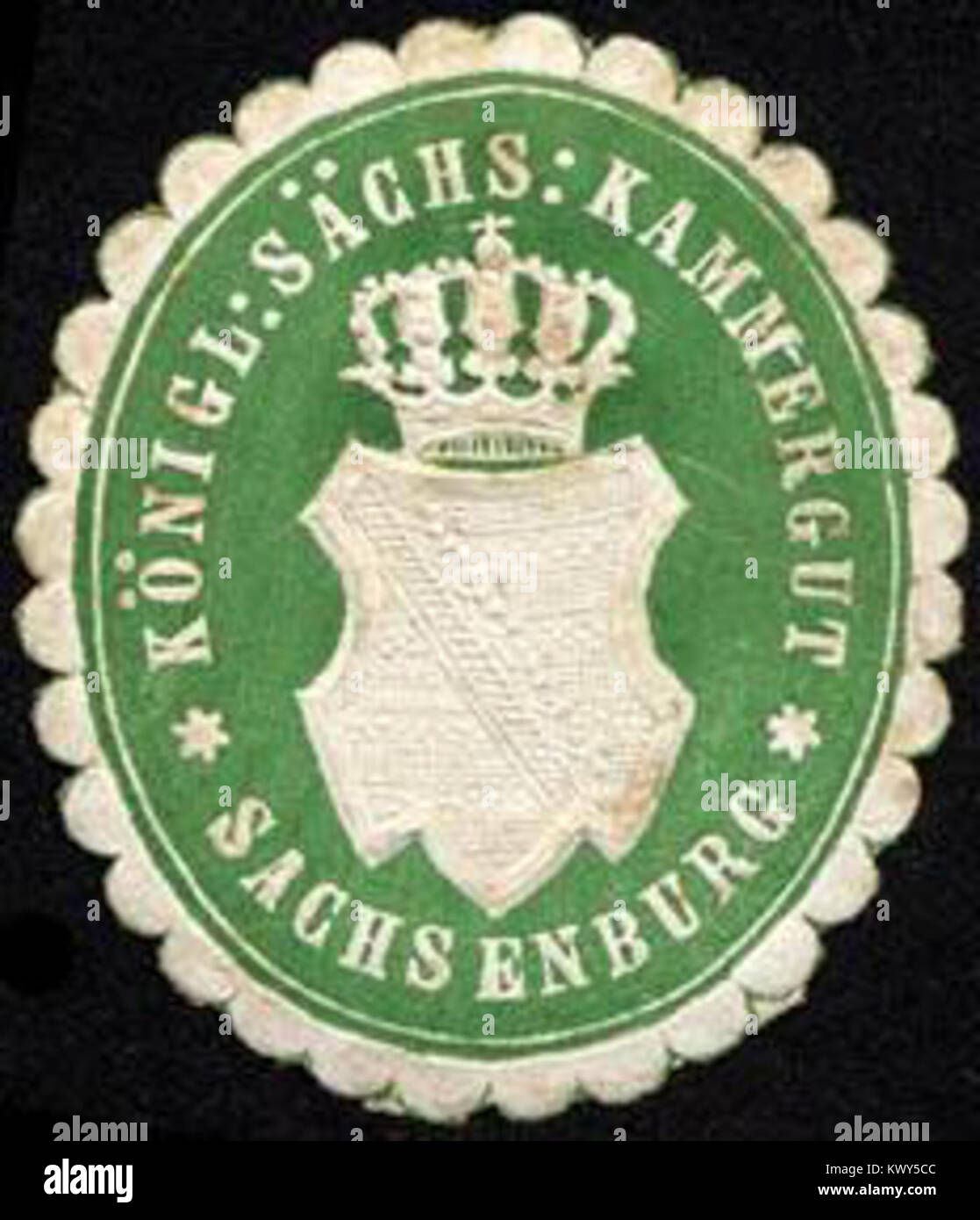 The seal of the Royal Saxon Chamber Goods, identified as W0233114. This ...