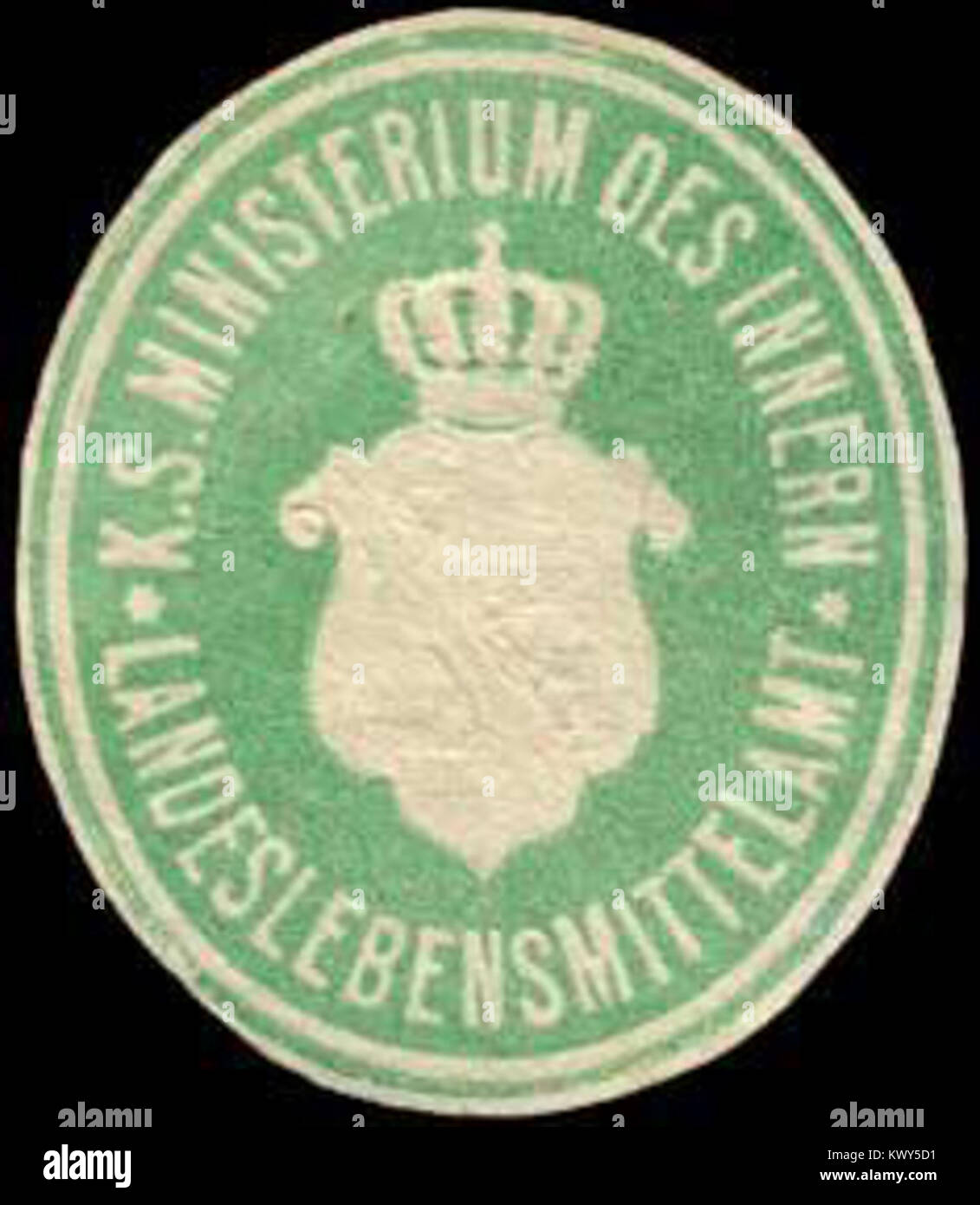 The seal of the Royal Saxon Ministry of the Interior - State Food ...