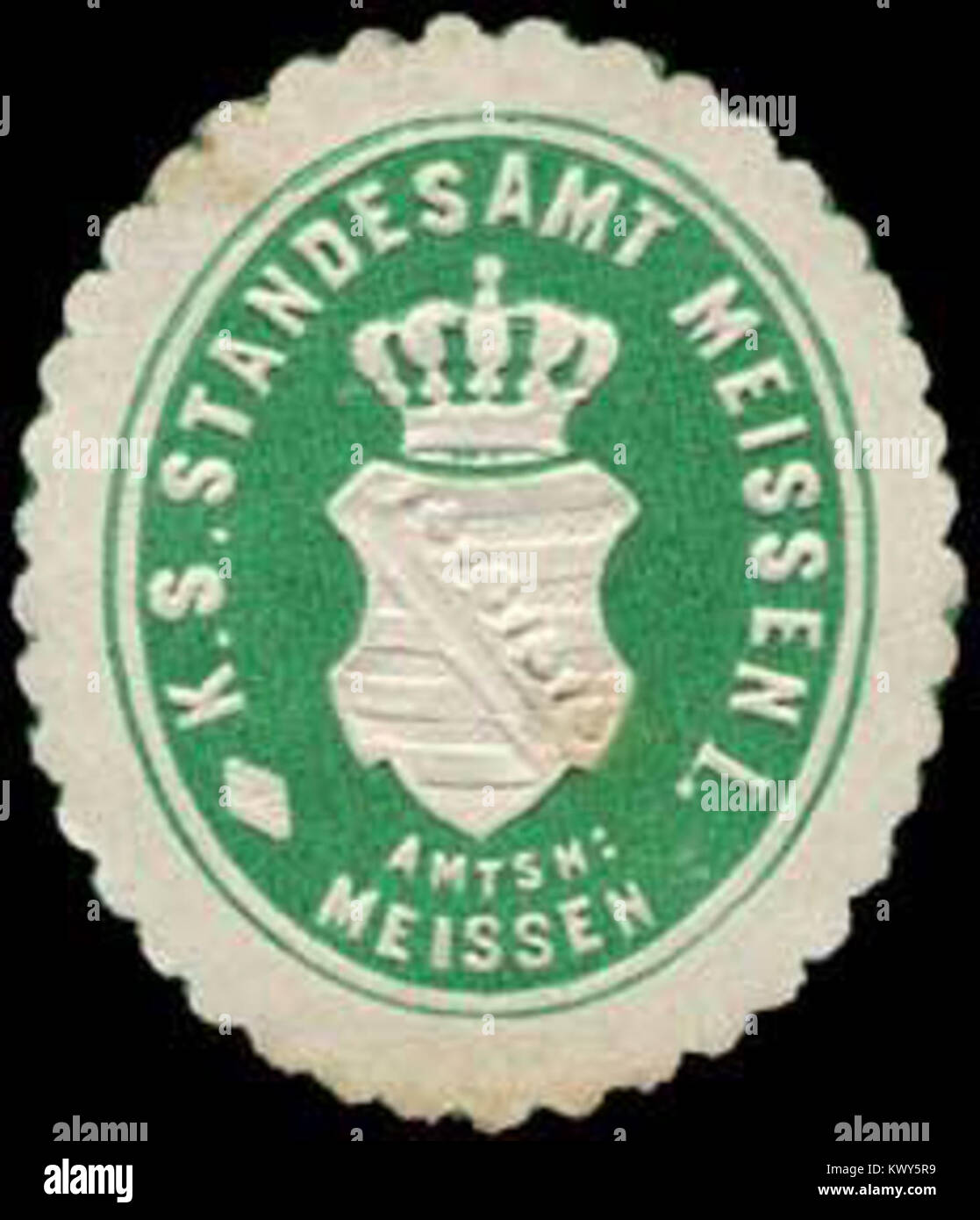 This image represents the seal of the Royal Saxon Civil Registry of ...