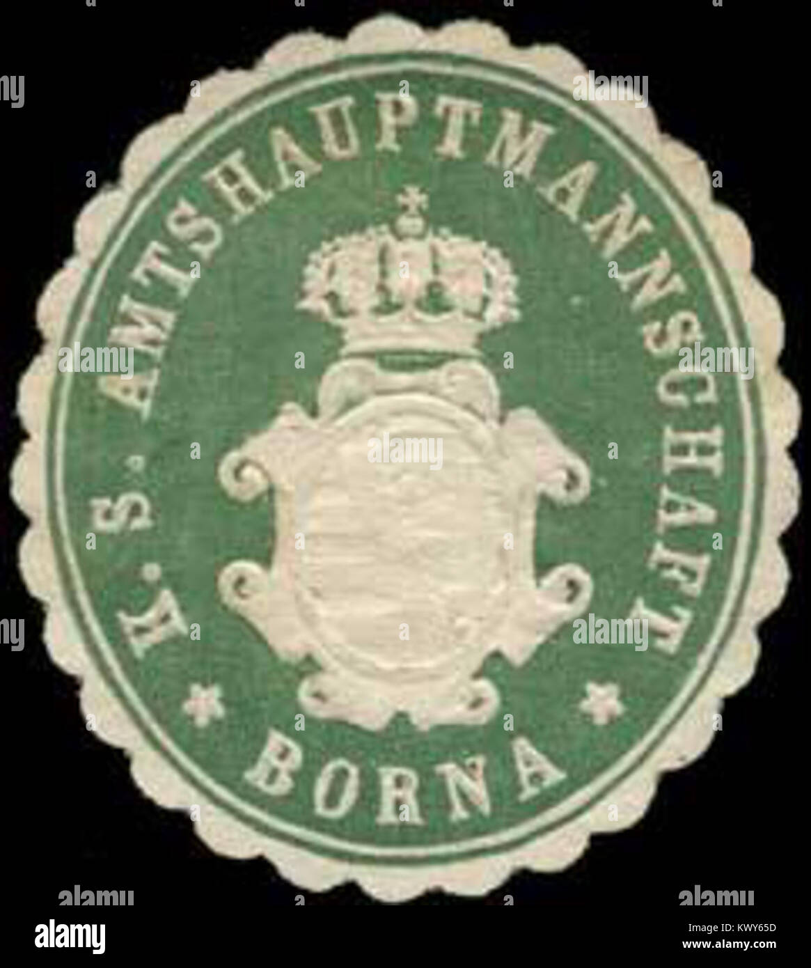 This seal belongs to the Royal Saxon Amtshauptmannschaft at Borna, used ...