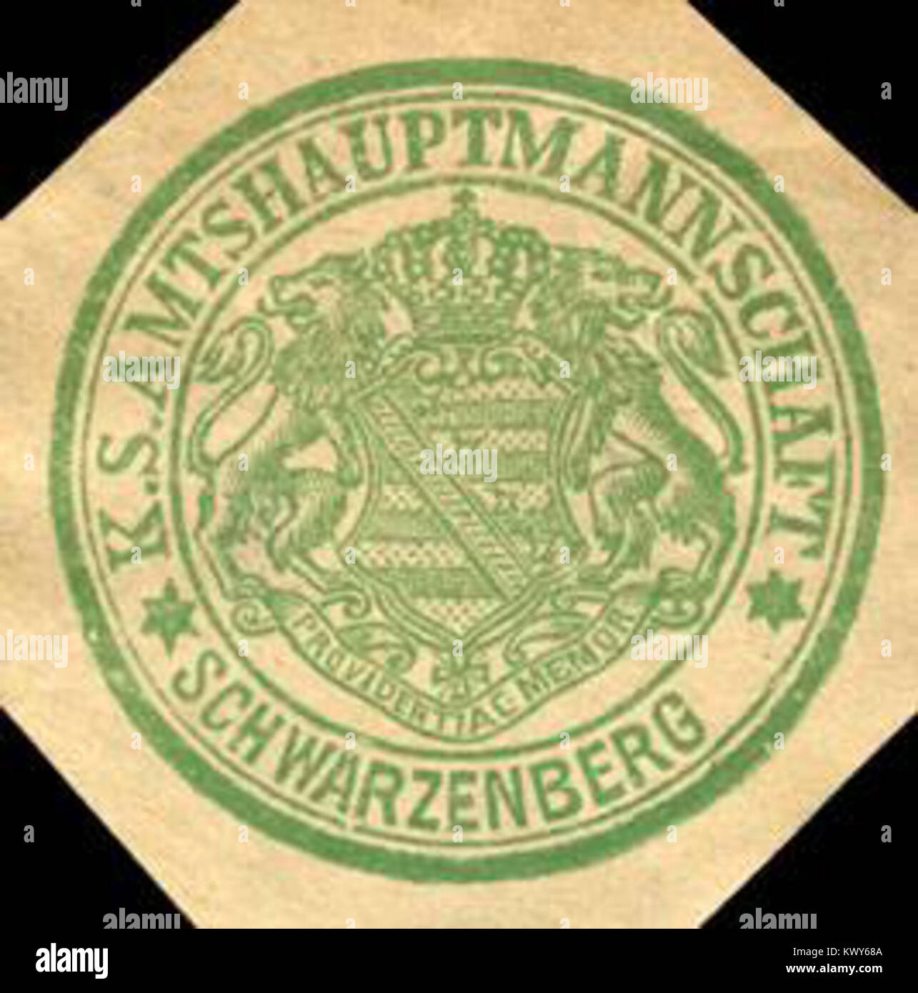 The seal of the Royal Saxon Administrative Authority in Schwarzenberg ...