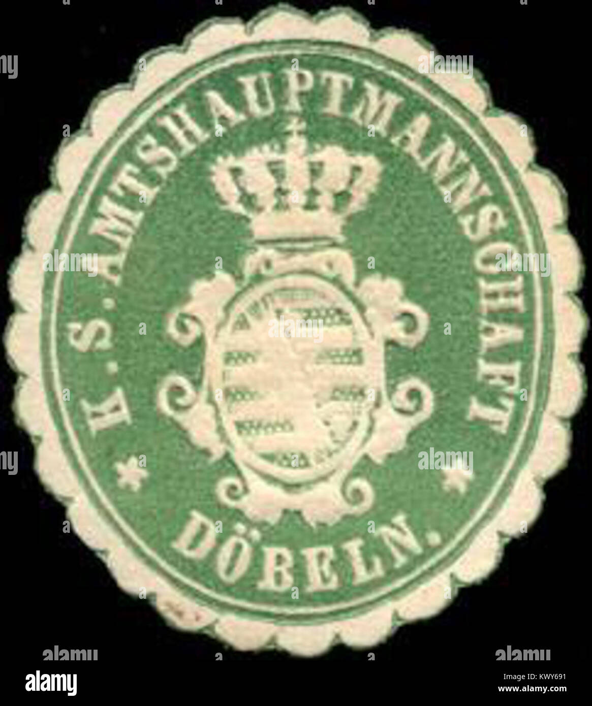 The Siegelmarke represents the official seal of the Kingdom of Saxony’s ...