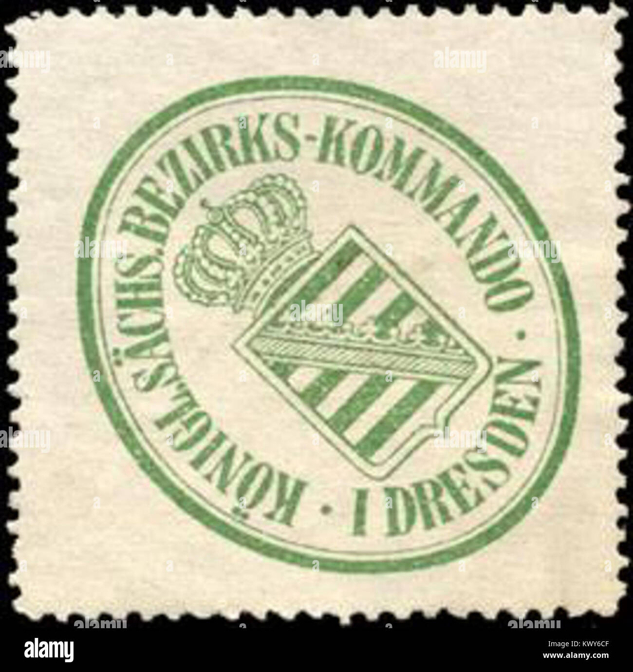 This seal represents the Royal Saxon District Command of Dresden ...