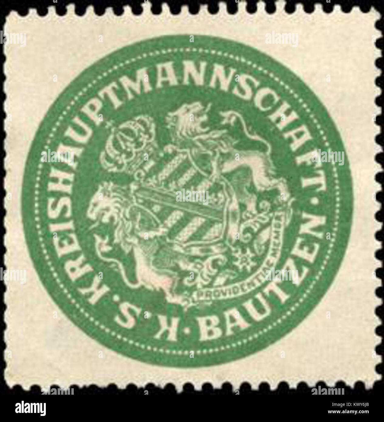 This is a seal mark from the Royal Saxon District Government of Bautzen ...