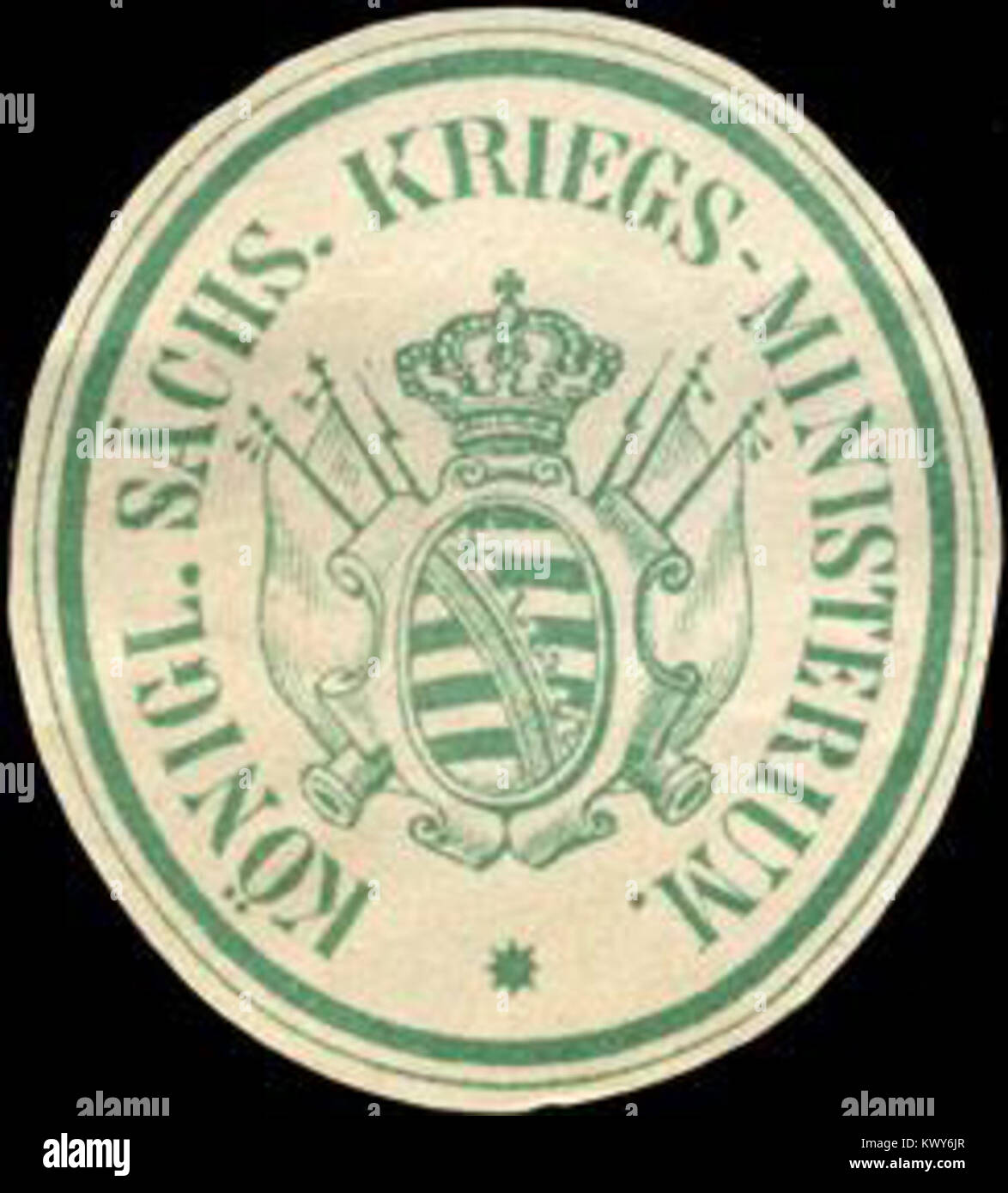 This seal represents the Royal Saxon War Ministry, symbolizing the ...
